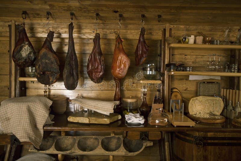 Smoked meat in the attic stock photo. Image of board - 79235990