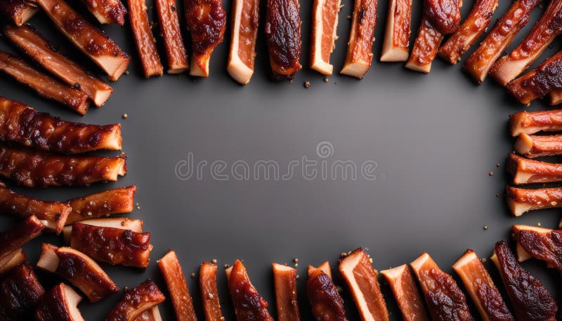 Smoked Meat Frame stock illustration. Illustration of flavorful - 348539741