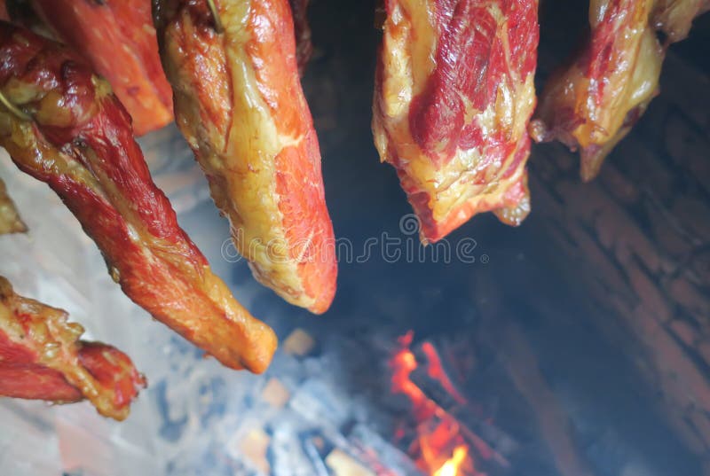 Smoked meat stock photo. Image of smell, drying, food - 95956744