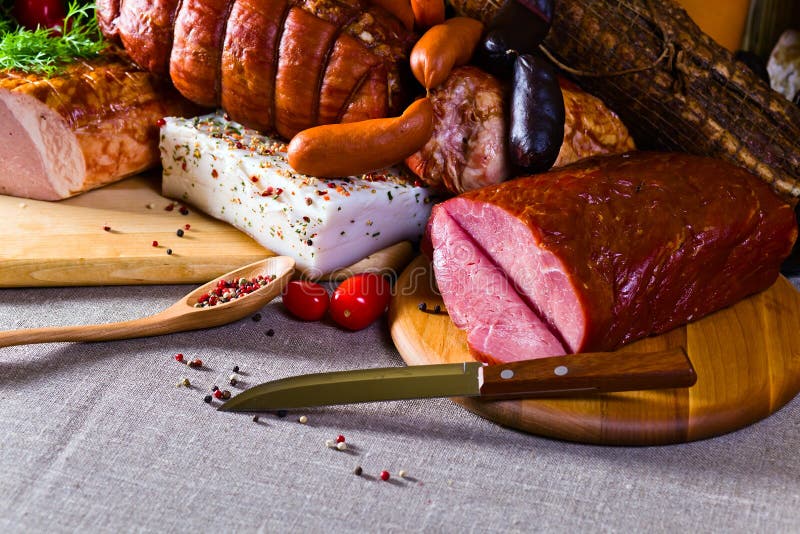 Smoked meat stock photo. Image of rural, tomato, refreshment - 32691382