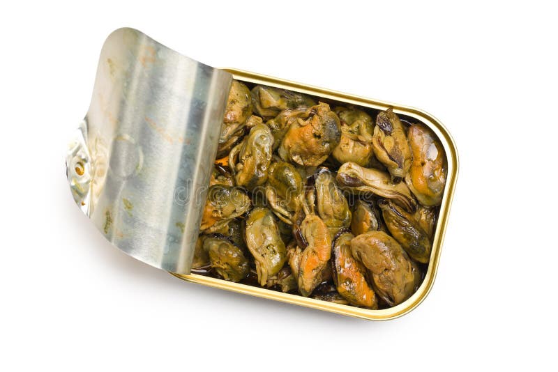 Smoked Mussels in Opened Tin Can Stock Image - Image of snack, meal ...