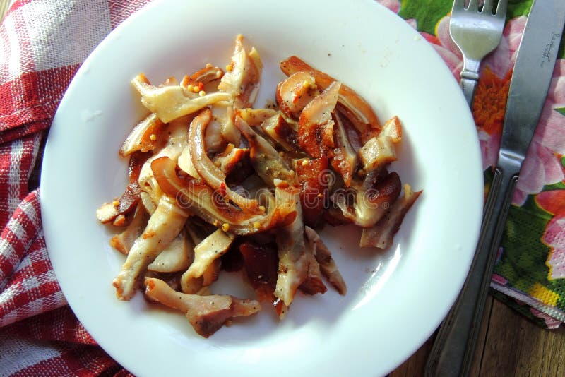 Smoked pig ears stock image. Image of ears, cooking, lemon - 92135453