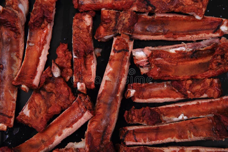 Smoked pig ribs background stock photo. Image of cook - 66041806