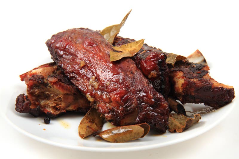 Smoked pig ribs stock photo. Image of barbeque, honey - 66042270