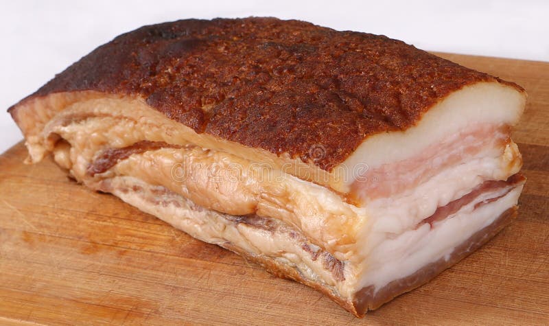 Smoked pork fat stock image. Image of bacon, sliced, delicious - 97678285