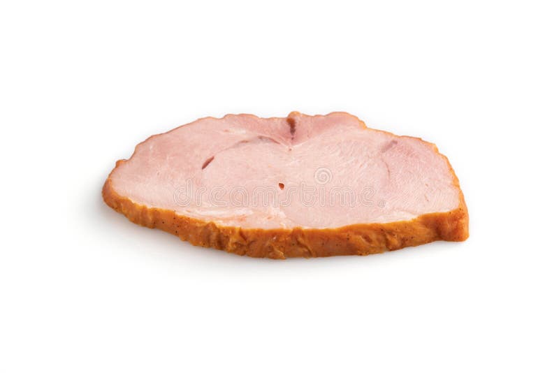 Smoked Pork Ham Isolated on White Background. Side View Stock Image ...