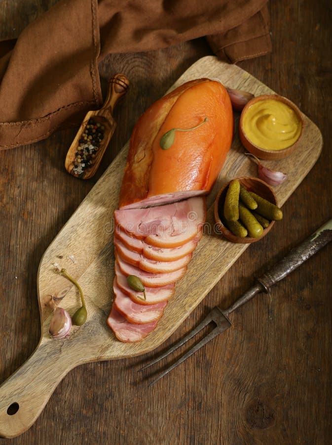 Smoked pork knuckle meat stock image. Image of knuckle - 164210363