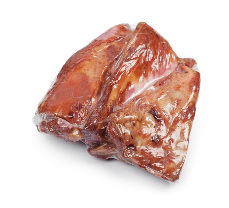 Smoked Pork Meat in Vacuum Package Stock Photo - Image of delicious ...