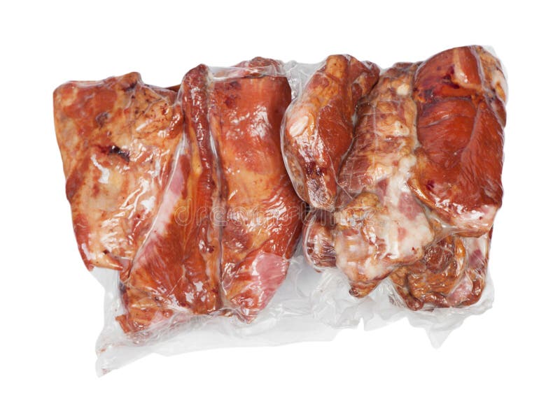 Smoked Pork Meat in Vacuum Package Stock Image - Image of pack, meal ...