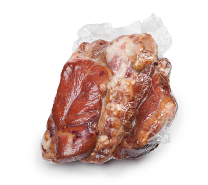 Smoked Pork Meat in Vacuum Package Stock Image - Image of nutrition ...