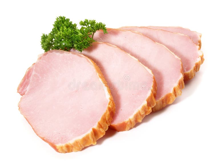 Smoked Pork Neck Isolated on White Background Stock Image - Image of ...