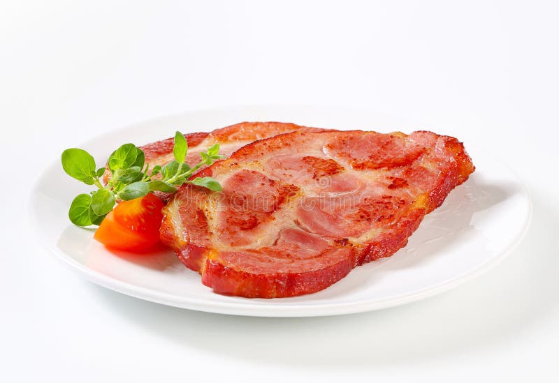Smoked pork neck stock image. Image of closeup, slice - 55975441