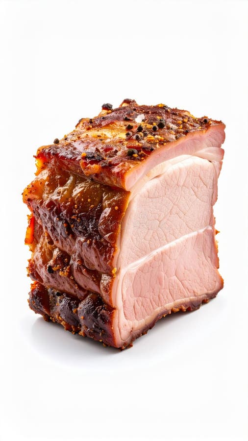 Smoked Pork Roast on White Background Stock Illustration - Illustration ...