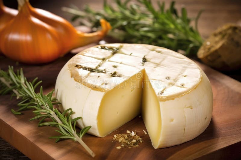 Smoked Provolone on a Bed of Dried Herbs Stock Photo - Image of herbs ...