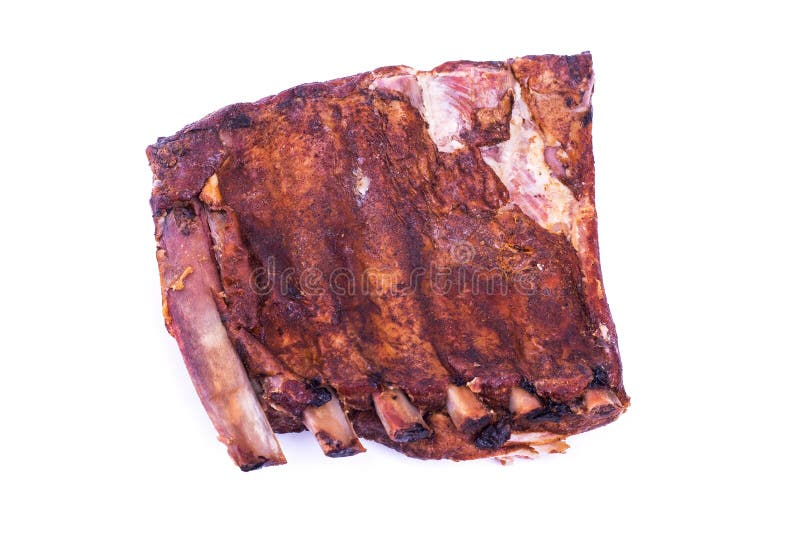 Smoked Ribs Top View Isolate Stock Photo - Image of boiled, finished ...
