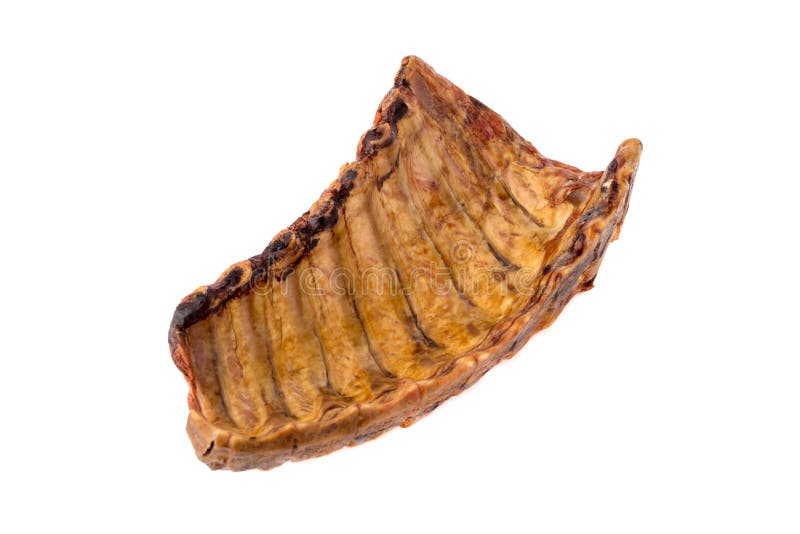 Smoked Ribs on a White Background. Stock Photo - Image of closeup ...