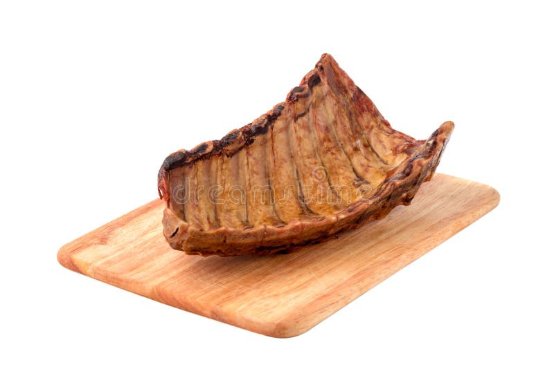 Smoked Ribs on a White Background. Stock Photo - Image of nutrition ...