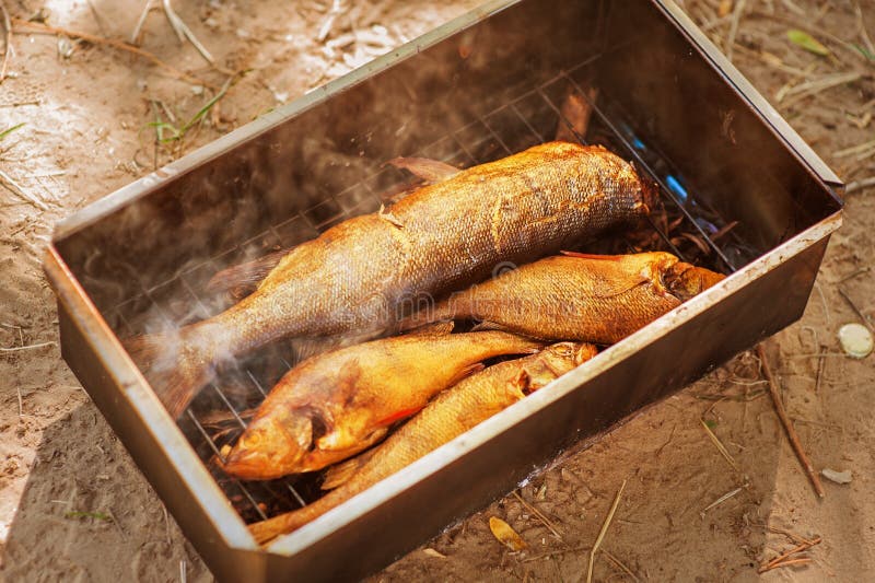 Smoked River Fish in Smokehouse Stock Photo - Image of river, cuisine ...