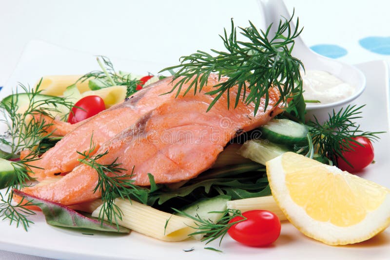 Lavish Food Display stock image. Image of salmon, fish - 5557503