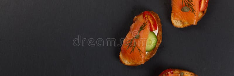 Smoked salmon stock photo. Image of finger, fish, canape - 55824606