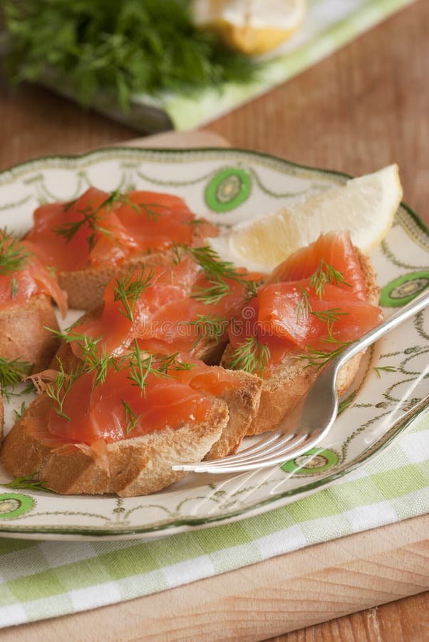 Smoked salmon canapes stock photo. Image of scottish - 22465886
