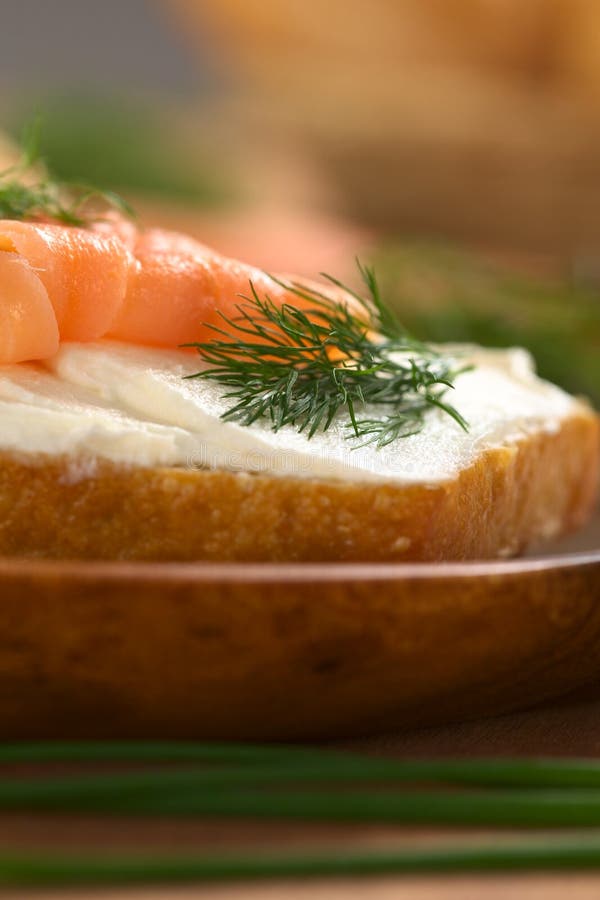 Lox and Cream Cheese Bagel stock photo. Image of spread - 11028794
