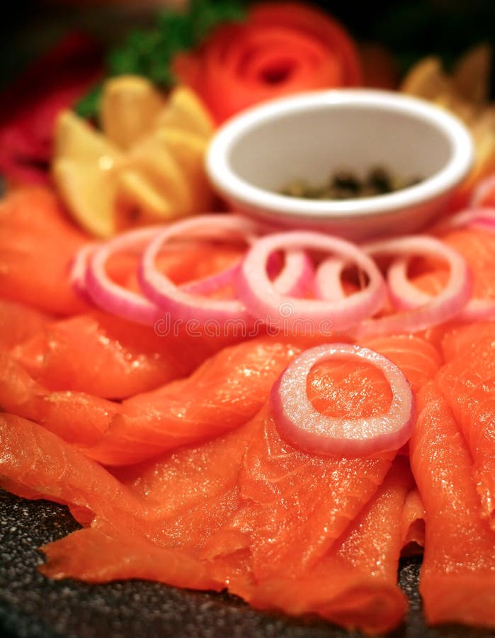 Smoked Salmon Platter stock photo. Image of party, capers - 2984876