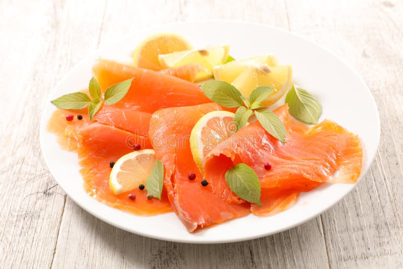 Smoked salmon slice stock image. Image of culinary, diet - 132929573