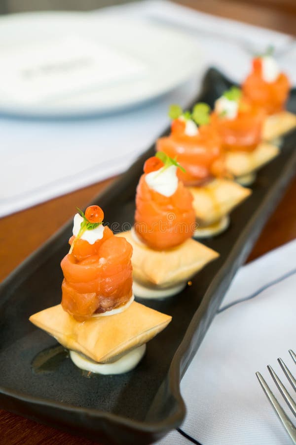 Smoked Salmon on Truffle Cream Cheese Stock Photo - Image of natural ...