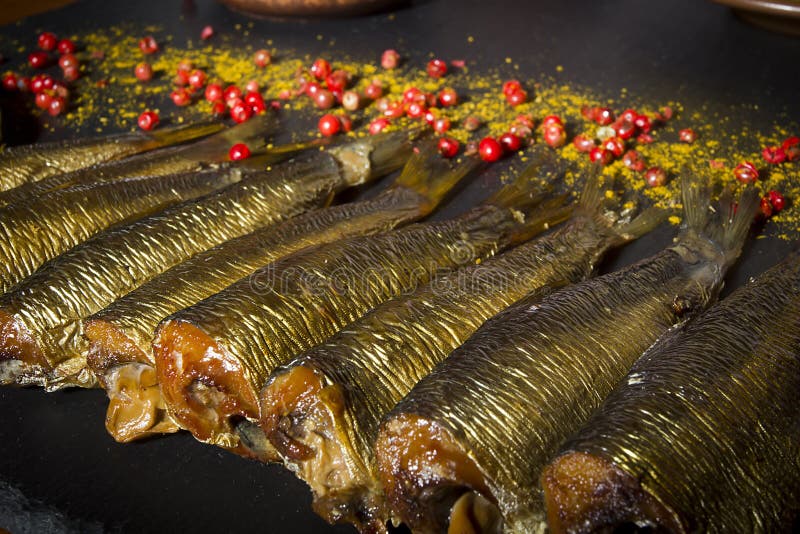 Smoked small fish stock photo. Image of cuisine, copy - 176750552