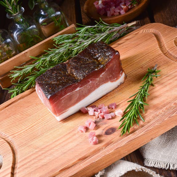 Smoked South Tyrolean Bacon Stock Photo - Image of austrian, italian ...