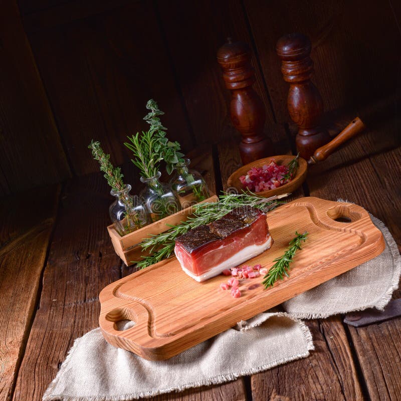 Smoked South Tyrolean Bacon Stock Image - Image of pork, polish: 111471491