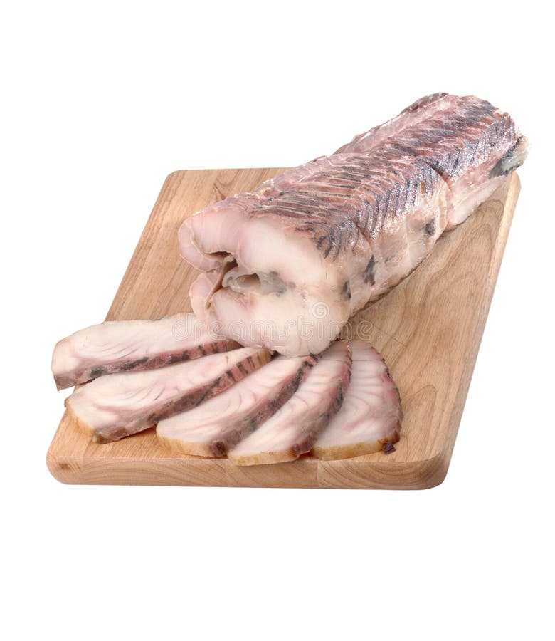 Smoked Sturgeon Fillets on a Plate Stock Image - Image of prepared ...
