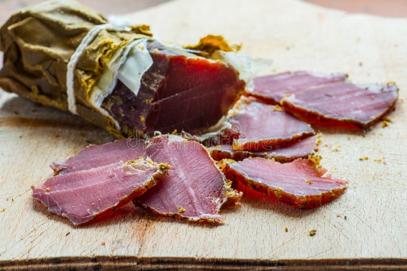 Smoked wild boar meat stock image. Image of appetizing - 83930445