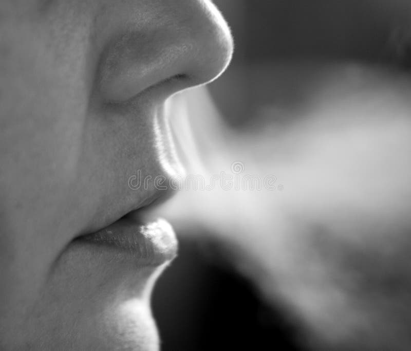 Smoker blowing smoke stock image. Image of portrait, attractive - 8663509