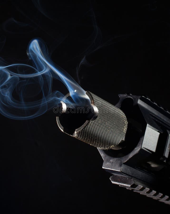 Smoker stock photo. Image of firearm, barrel, grey, smoke - 43254022