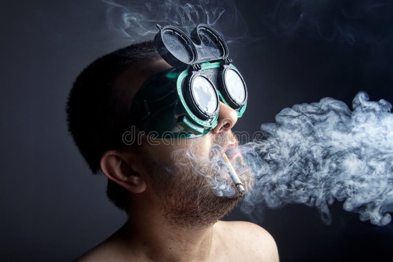 Smoker Man stock image. Image of looking, smoking, glass - 48683305