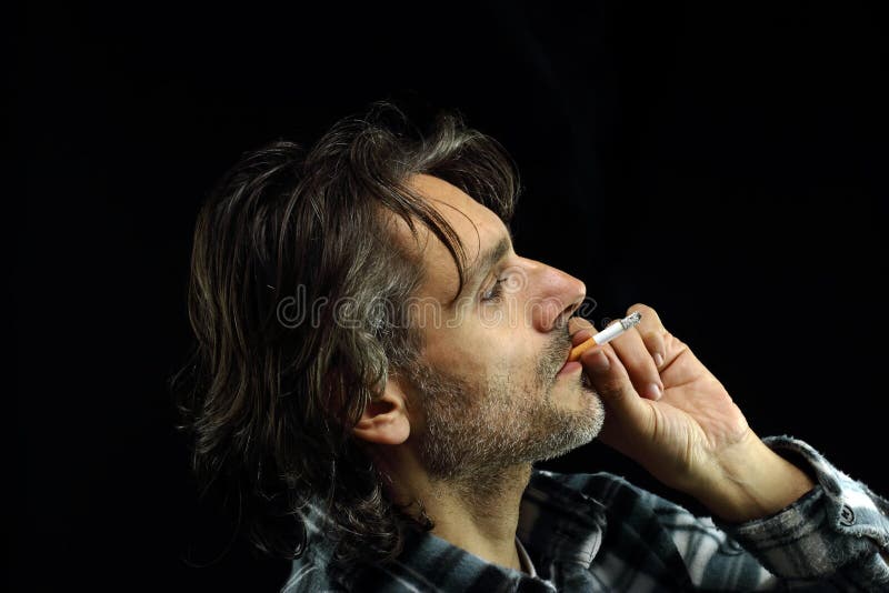 Smoker profile stock image. Image of cancer, tobacco - 27810267