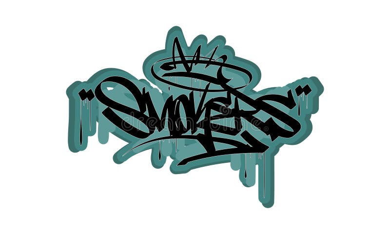 SMOKERS Graffiti Tag Style Design Stock Vector - Illustration of street ...