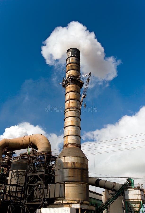 Stacks Smoking at the Powerplant Stock Photo - Image of emissions ...