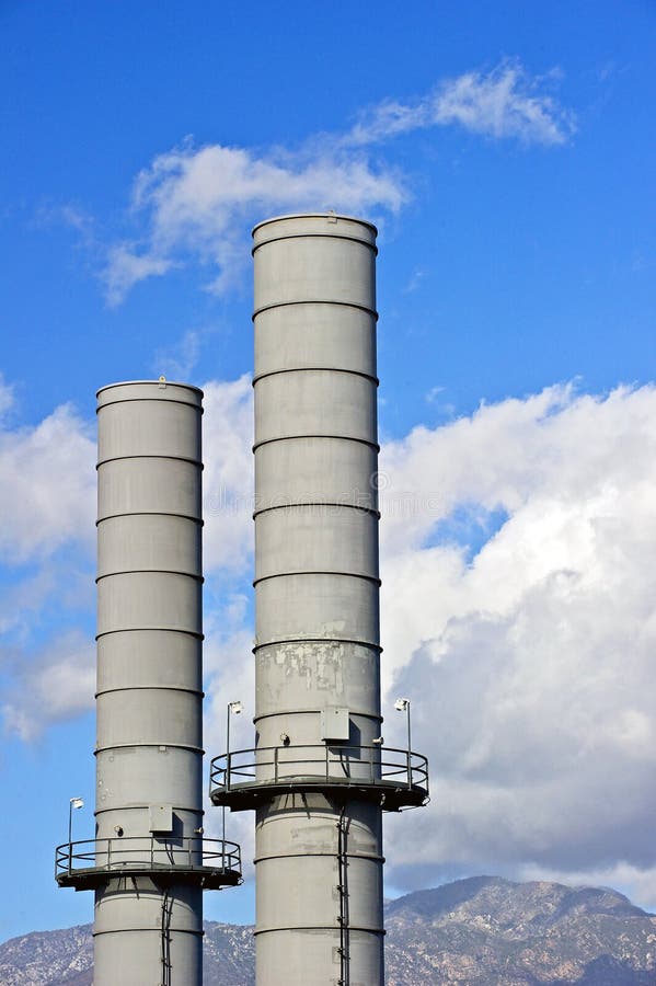 Smokestack Columns stock image. Image of plant, global - 31726649