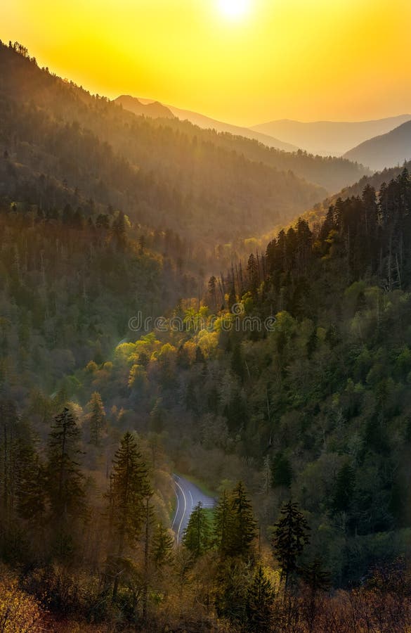 Smokey Mountains Sunset stock image. Image of carolina - 116669733