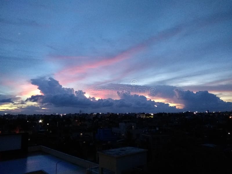 Smokey sky, stock image. Image of balcony, smokey, dusk - 123165803