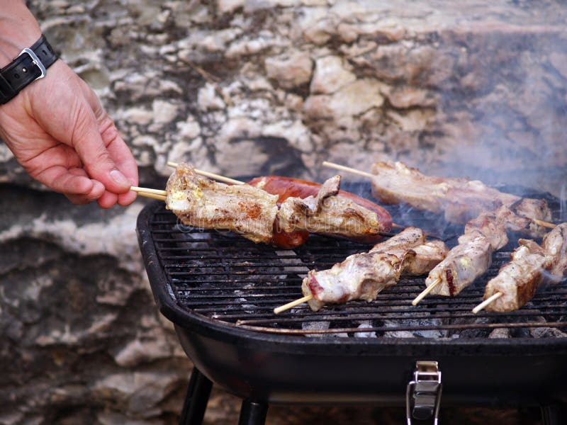 Smokin BBQ stock image. Image of party, pork, diet, outdoors - 27233759