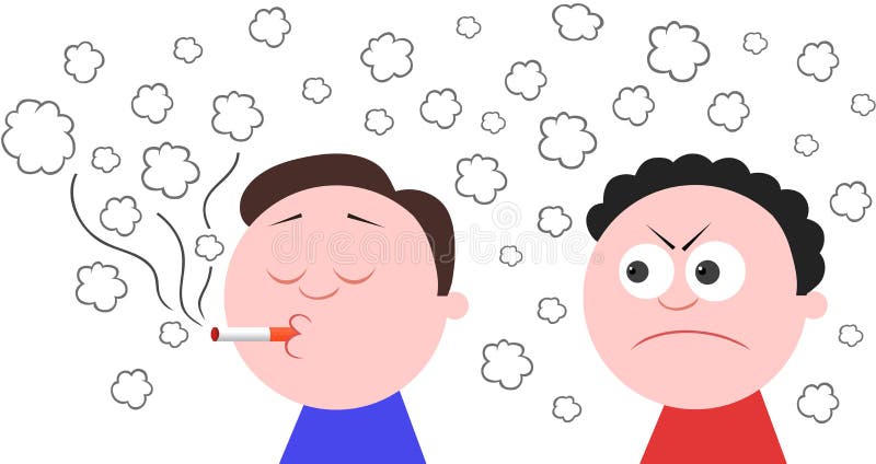 Smoking and Another Man Angry Stock Illustration - Illustration of ...