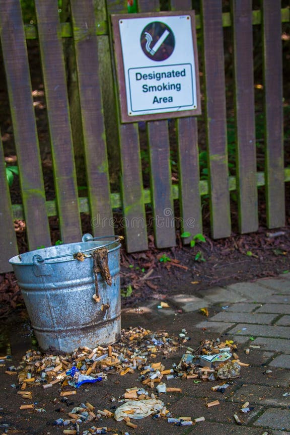 Smoking area bin stock photo. Image of addictive, dirty - 25830418