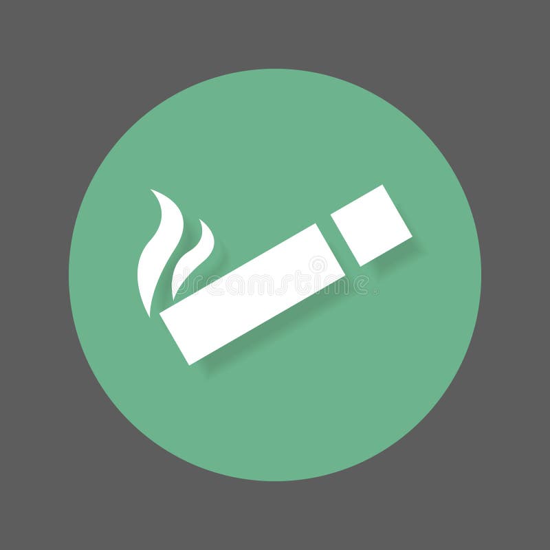 Smoking Area Flat Icon. Round Colorful Button, Circular Vector Sign ...