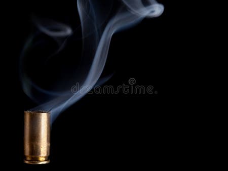 Smoking bullet casing stock image. Image of smoke, black - 23153025