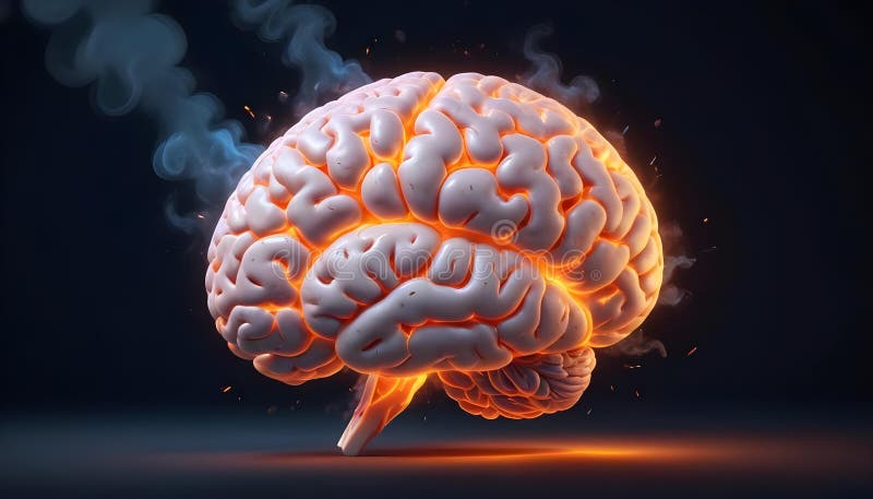 Burning Realistic Brain Stock Illustrations – 40 Burning Realistic ...