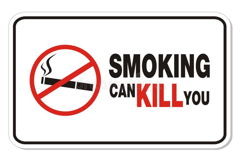 No Smoking - Rectangle Sign Stock Vector - Illustration of kills ...
